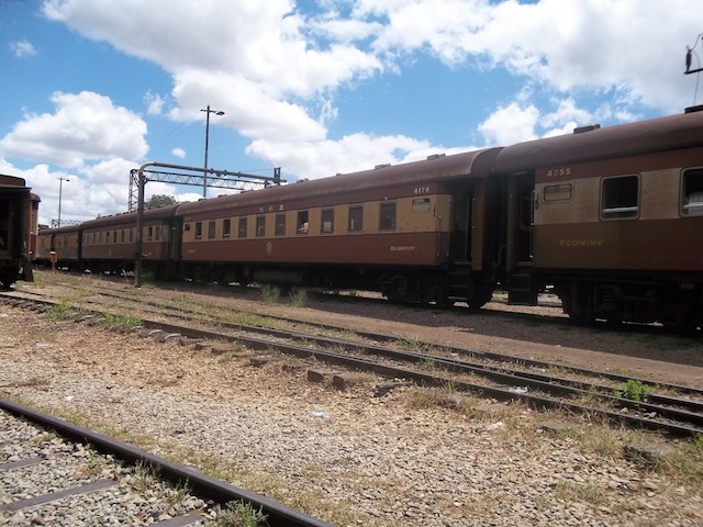 Old and grounded commuter trains belonging to National Railways of ...